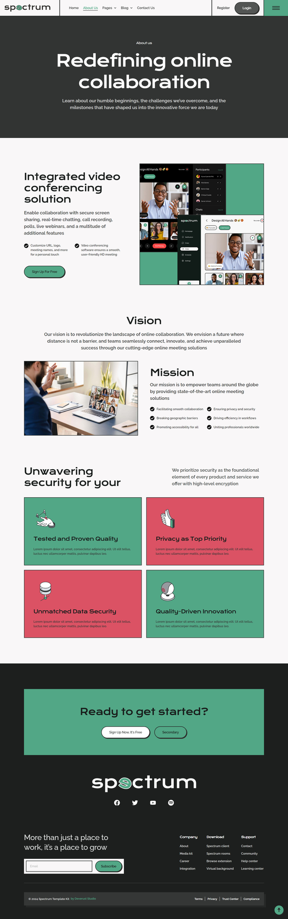 Spectrum - Online Meeting Saas Elementor Pro Template Kit by deverust